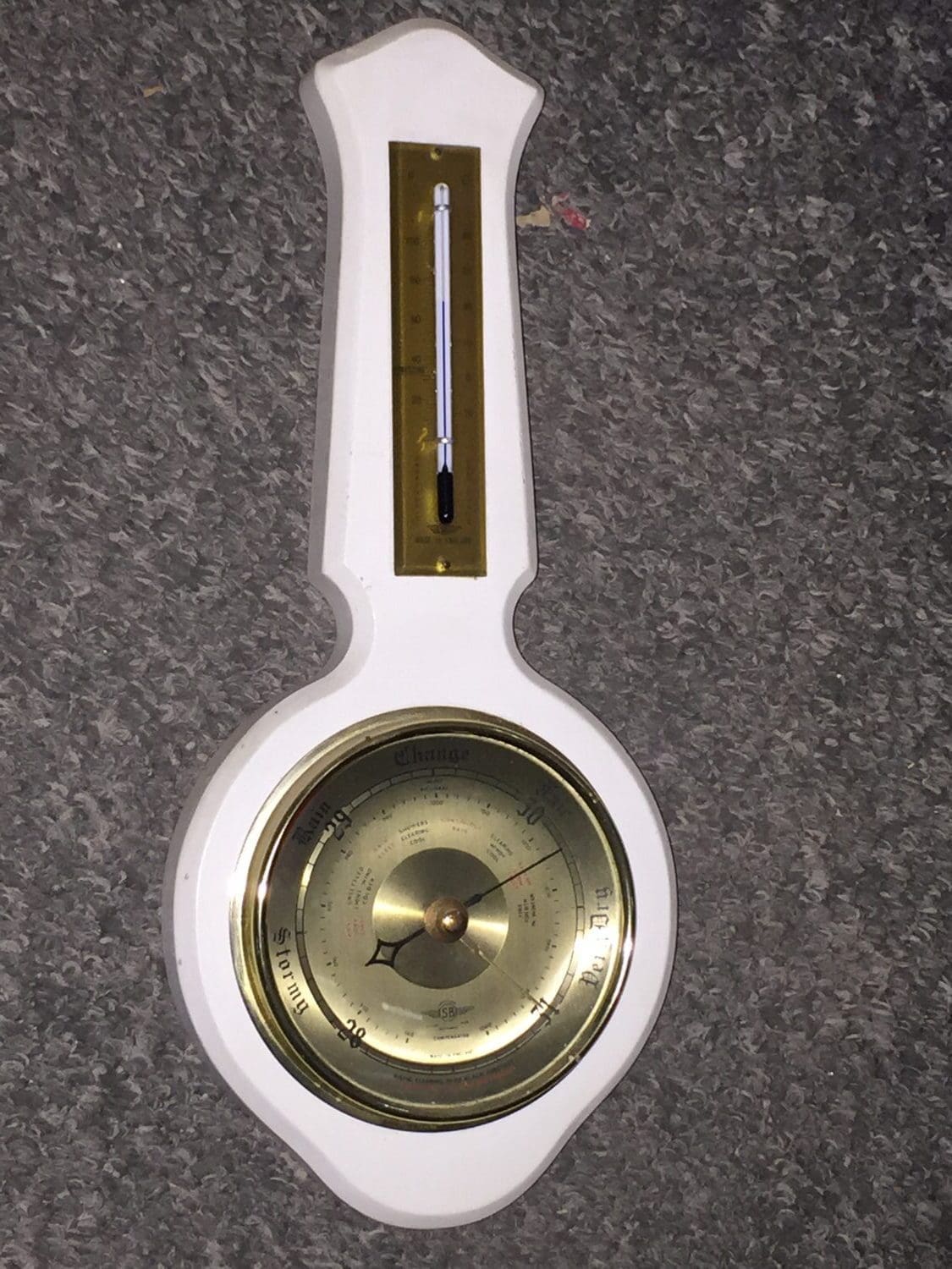 THB2594 barometer white wooden • Trevor Howsam Limited (Boston)