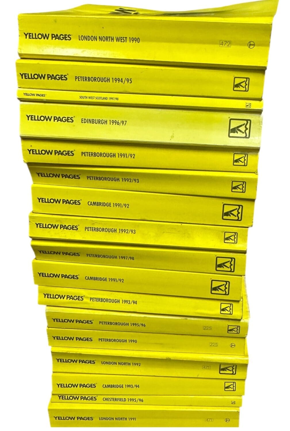 THB14912 Yellow pages telephone directory (uk) x 18 assorted 1990s ...